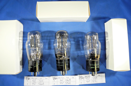 Lot Of 3 Strong Sylvania 5V4G Rectifier Audio Amp Vacuum Tubes (TESTED ...