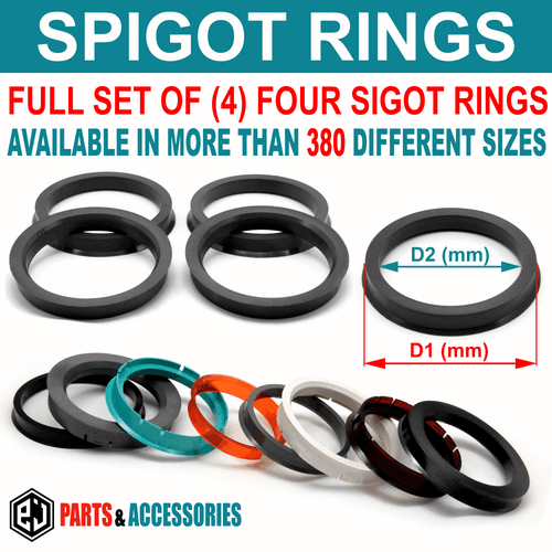 Spigot Rings SET OF 4 Alloy Wheel Hub Centric Spacer size to choose 380 ...