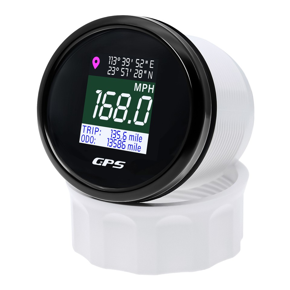 2" 52MM Black GPS Speedometer Odometer Gauge for Motorcycles Boat Car ...