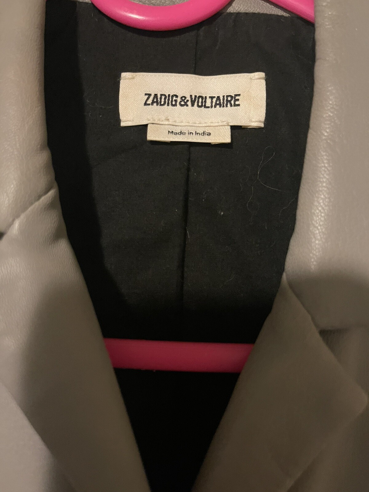 Zadig & Voltaire Liam Lamb Leather Jacket Coat XS Gra… - Gem