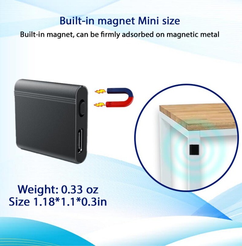 Mini voice activated recorder hidden magnet recording listening spy ...