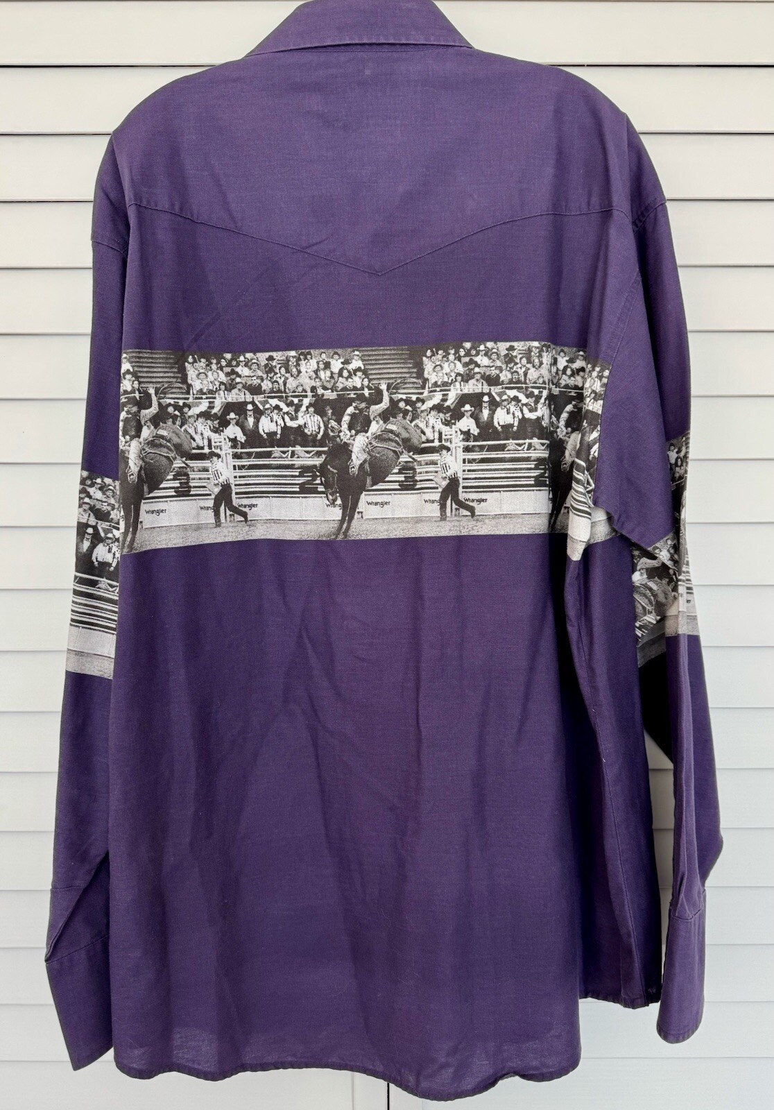 Vintage Wrangler Men Button Up Shirt XL Purple Pearl Snap NFR Rodeo ...