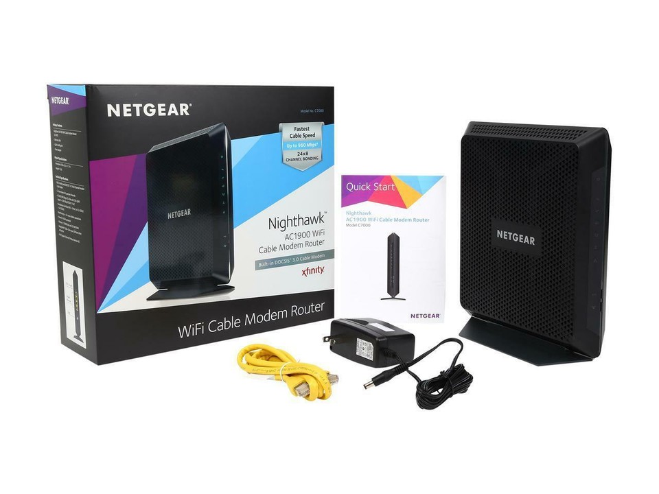 Netgear C7000-100NAS Nighthawk DOCSIS 3.0 Cable Modem Router ...