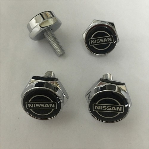 4Pcs Metal Car License Plate Bolts Frame Screw Bolt Caps Nuts For ...