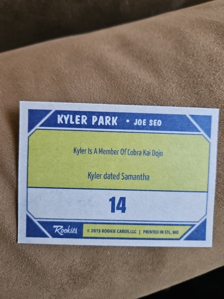 Joe Seo Custom Card - Played Kyler Park In Cobra Kai | eBay