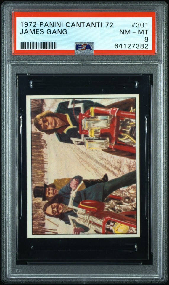 PSA 8 Joe Walsh James Gang Rookie Card 1972 Panini Cantanti Band The ...