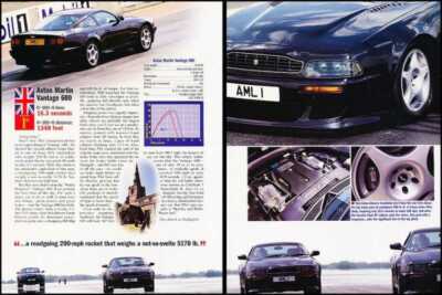 1999 Aston Martin Vantage 600 Original Review Report Print Car Article ...