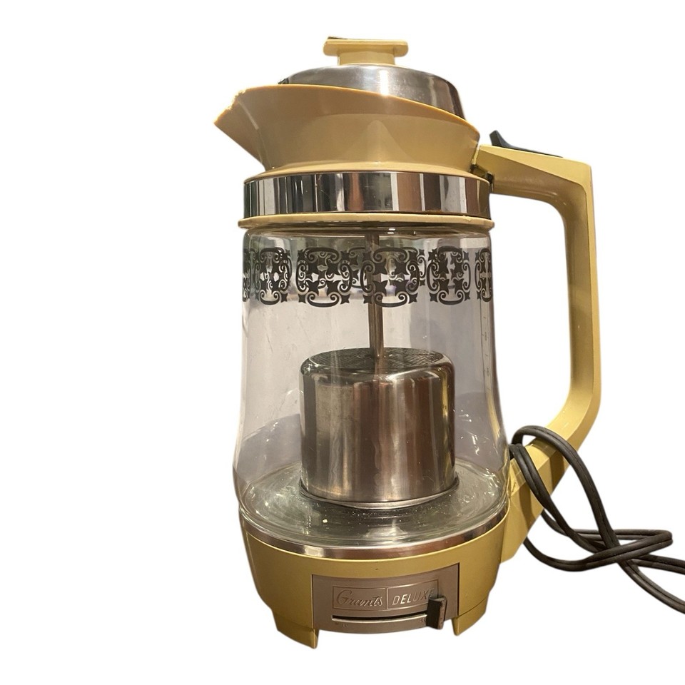 VTG Grants Deluxe WTG90019 Yellow 12 Cup Retro Coffee Pot Maker ...
