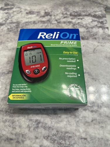 ReliOn PRIME Red Blood Glucose Monitoring Meter w/battery & Case | eBay