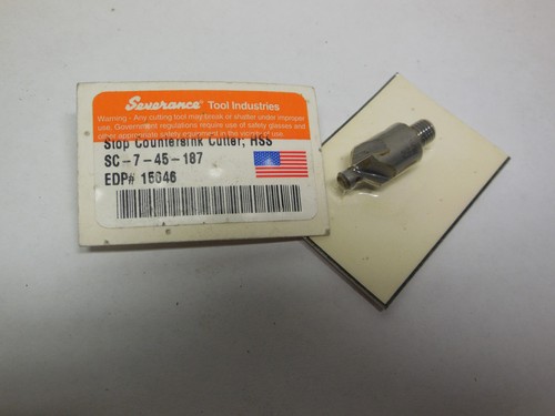 3 pcs SEVERANCE TOOL SC-7-45-187 HSS Chatter Free Stop Countersinks ...