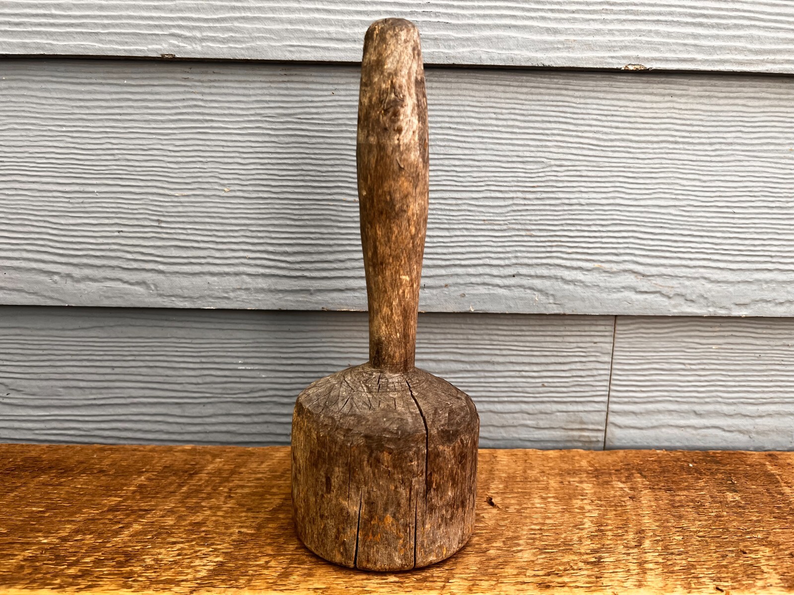 Antique Primitive Wood Pestle Masher Vintage Natural Aged Patina ...
