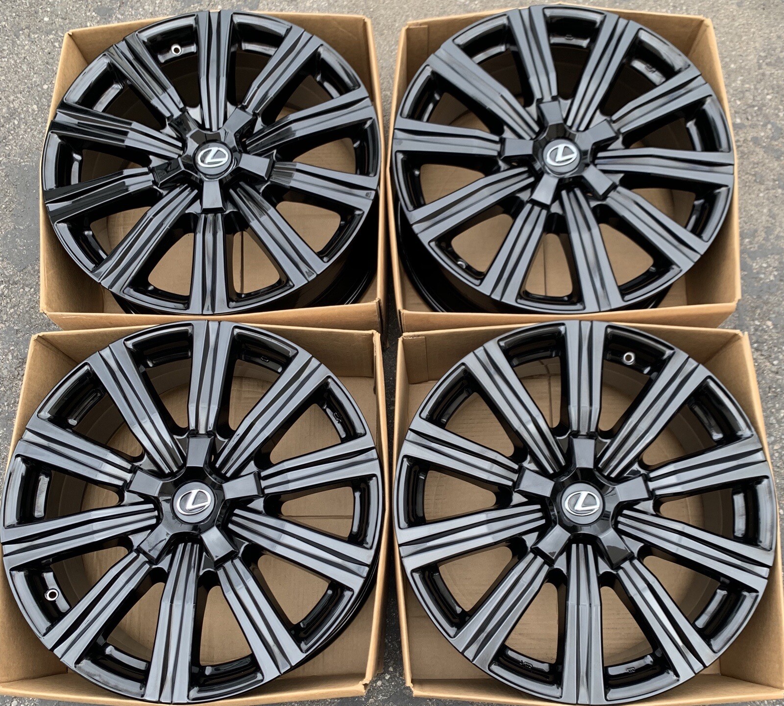 21” Lexus LX570 Factory OEM Rims Wheels Gloss Black 74341 Set 4 LX | eBay