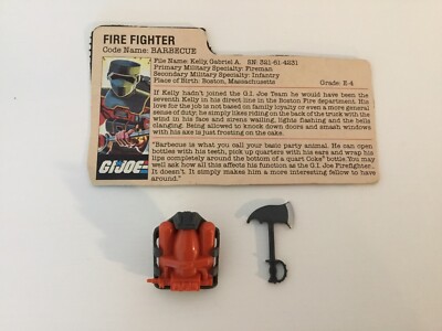 GI Joe Barbecue Fire Fighter File Card + Accessories - 1985 - Read ...