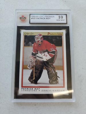 1990-91 O-Pee-Chee (OPC) Premier NHL Card #101 Patrick Roy KSA 10 GEM ...