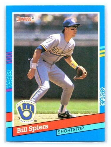 1991 Donruss #310 Bill Spiers Shortstop Milwaukee Brewers FREE shipping ...