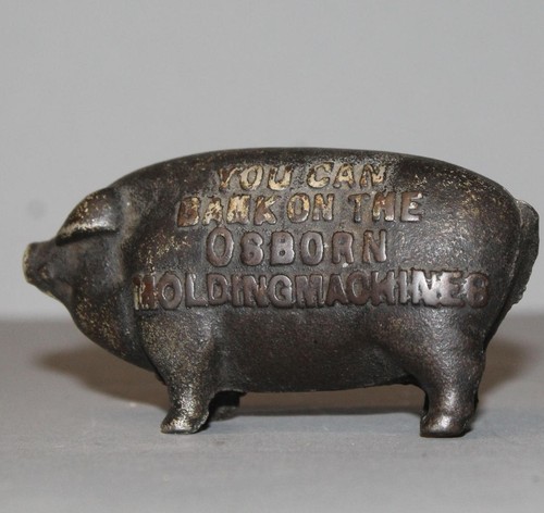 Antique Cast Iron Pig Coin Penny Bank – Advertising – A Hog for ...