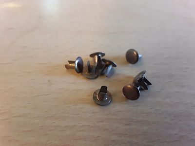 5/32" x 1/4" Bifurcated Split leg Copper plated Steel Rivets Oval Head ...