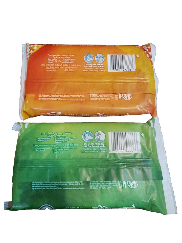 2 Pack Kleenex Wet Wipes 20 Ct Ea Snap Top Thick & Soft HTF New ...