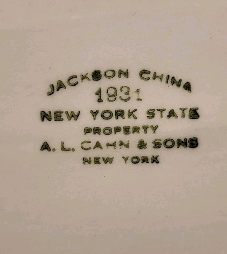 JACKSON CHINA New York State Property 1931 A.L. Cahn & Sons 17x11 Oval ...