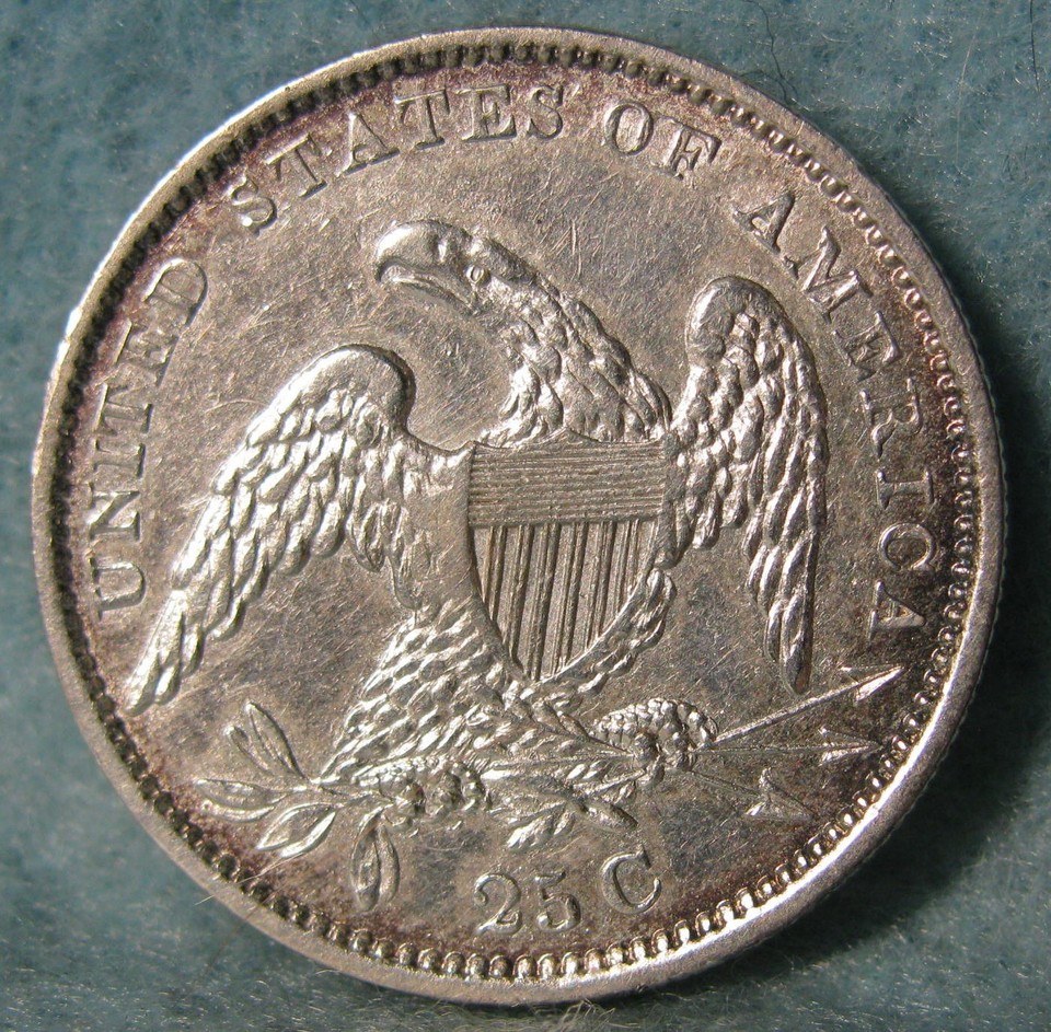 1834 O/F In Of Capped Bust Silver Quarter High Grade With Rotated ...