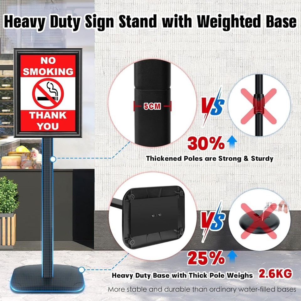 VAIIGO A4 Sign Stand Display Poster Stand with Heavy Duty Base, Floor ...