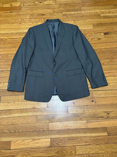 Calvin Klein Mens Blazer Jacket Size 42R Gray Solid Wool 2 Button Sport ...