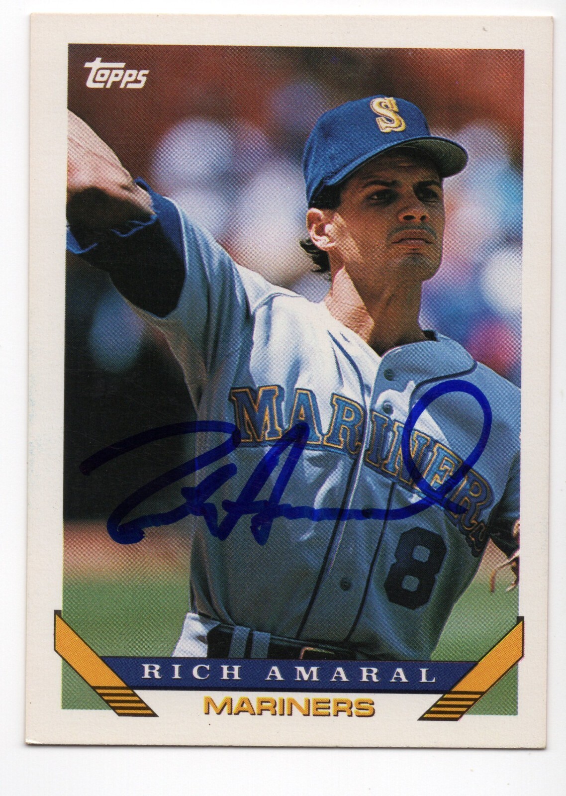 Rich Amaral Autograph On A 1993 Topps - Seattle Mariners | eBay