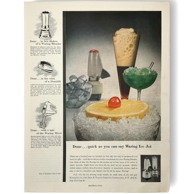 1957 Waring Ice Jet Full Page Vintage Print Ad | eBay