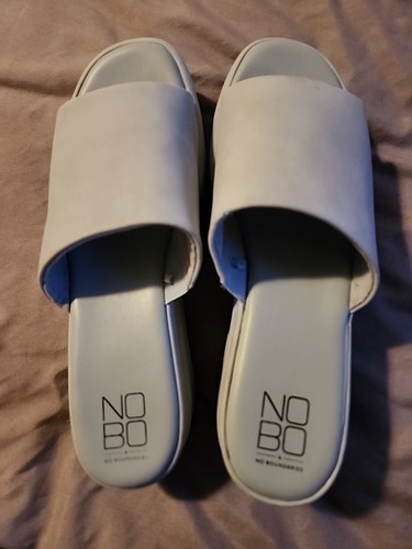 NOBO NO BOUNDARIES BLUE OPEN TOE FLATFORM COMFORT SOCK SHOES Sz 7 ...