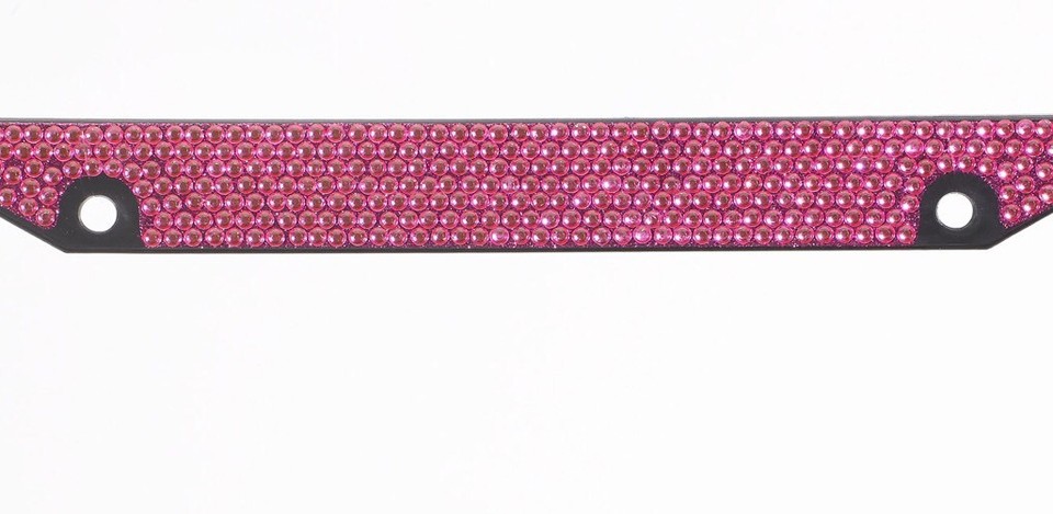 Hot Pink Crystal Rhinestones On Black License Plate Frame 7 rows ...
