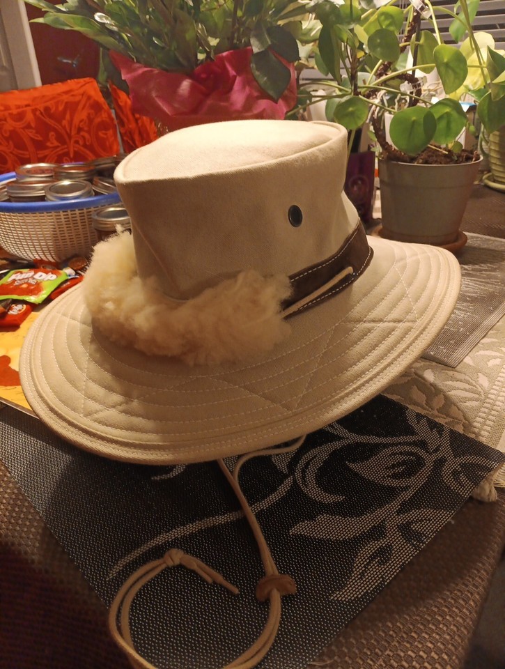 WATERSHIP TRADING Tan CANVAS WIDE BRIM HAT Fly Fishing Sun Hike Boat ...