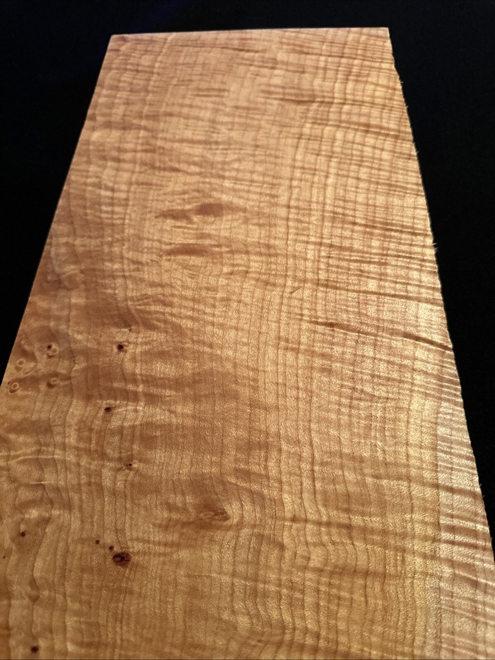 5A Fiddleback Maple, 20 1/4” Long, 7 3/4” To 9 7/8” Widest, 1 3/4 ...