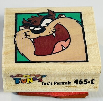 Taz's Portrait 465C Wooden Rubber Stamp Looney Tunes Rubber Stampede ...