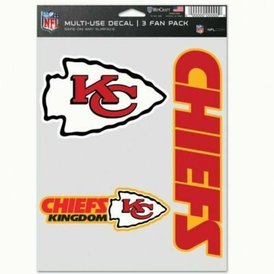 Kansas City Chiefs Multi Use Decals / Sticker Sheet - 3 Fan Pack ...