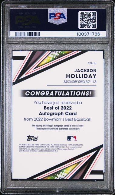 PSA 10 - 2022 Bowman's Best JACKSON HOLIDAY Red Refractor AUTO 06/10 | eBay