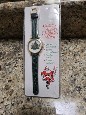 Vintage Christmas Tree Watch Glitter Christmas Tree Santa Sleigh ...