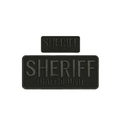 "Sheriff Traffic Unit" embroidery patch 4x10 and 2x5 inches hook all ...