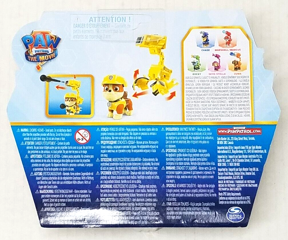 PAW Patrol The Movie RUBBLE With Pup-Pack Attachment NIP New ...