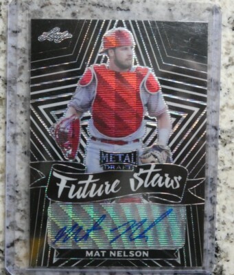 2022 Leaf Metal Draft Matt Nelson Auto Black #7/7 Cincinnati Reds | eBay