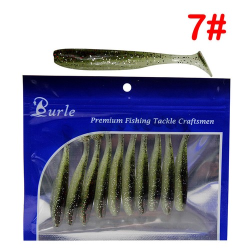 50pcs Fishing Swimbaits Soft Plastic Lures Paddle Tail Pike Bass Baits ...