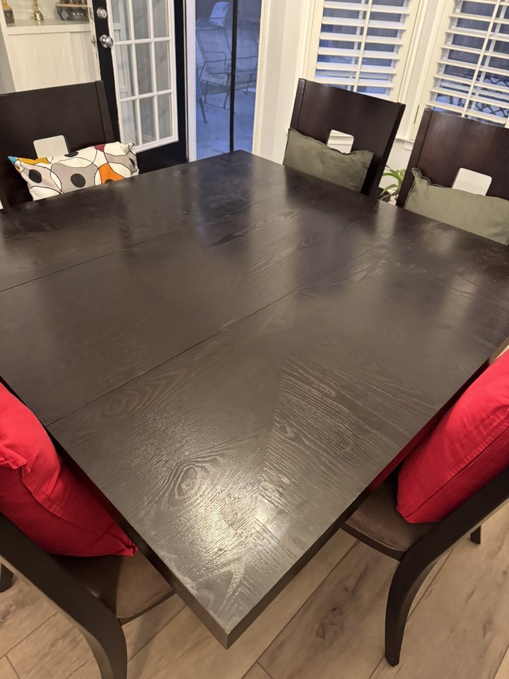 Klausnner Expandable Square 54x54 In. Dining Table Set With 6 Chairs | eBay