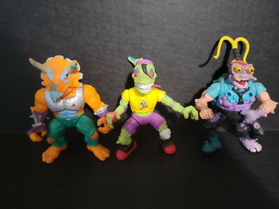Vintage TMNT Triceraton Scumbug & Mando Geico Figures | eBay