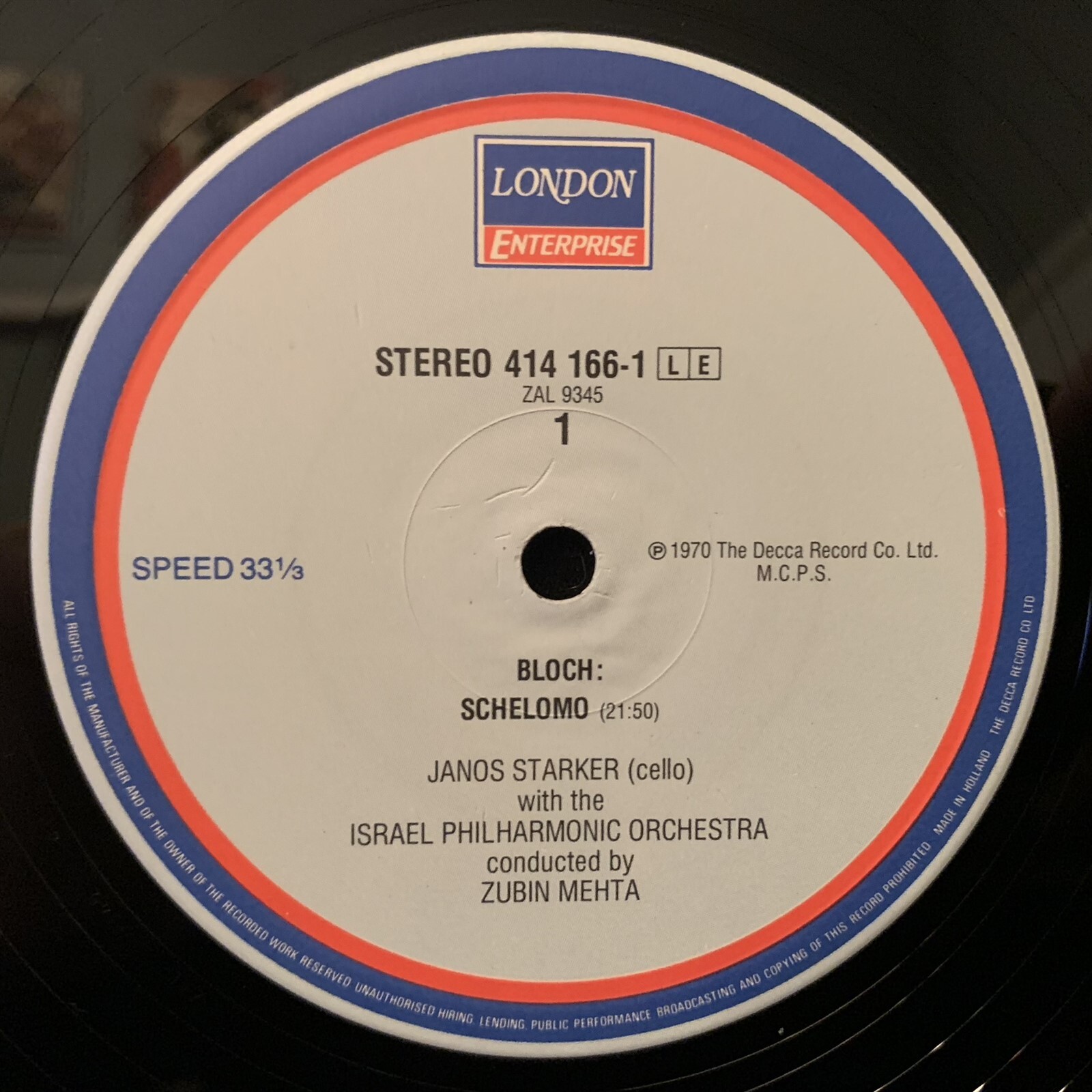 JANOS STARKER cello - BLOCH Schelomo & Voice - MEHTA - LONDON LP 1985 ...
