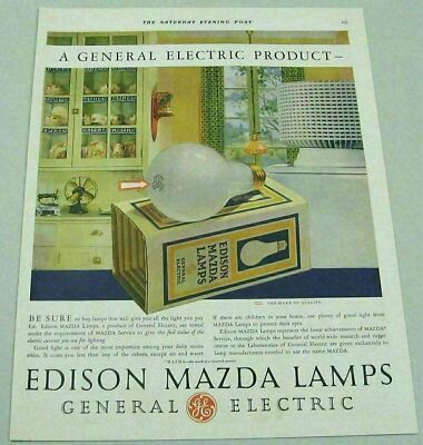 1930 Print Ad Edison Mazda Lamps 30's Kitchen General Electric | eBay