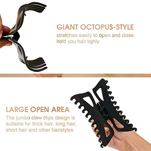 Women's5.5" Extra-Large Claw Clips for Thick 4 Pcs Jumbo Hair clips, | eBay