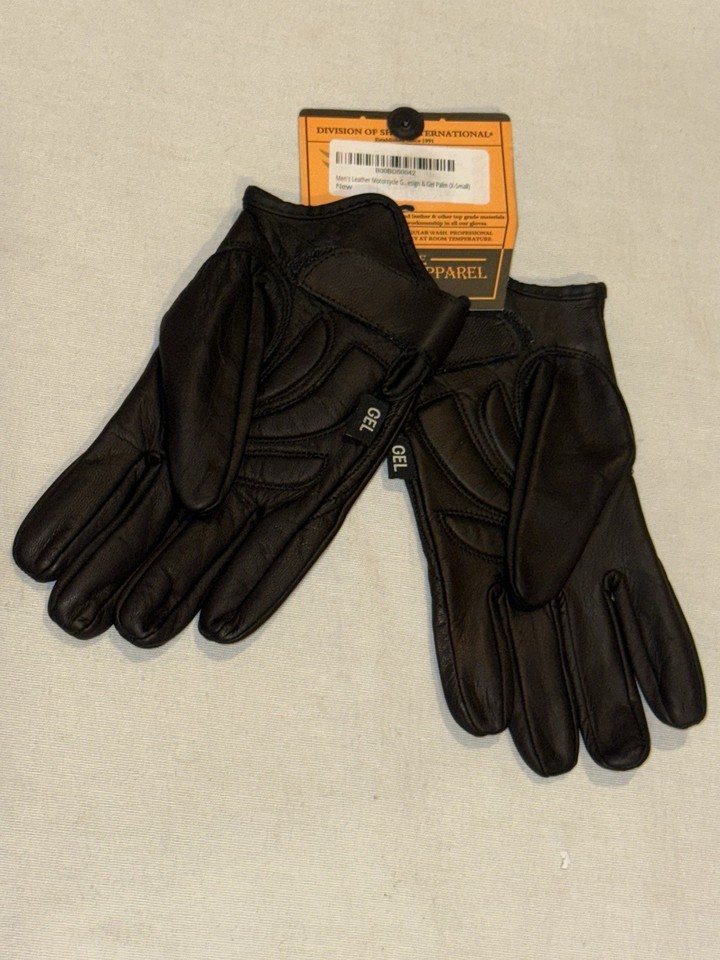 Milwaukee Men's Black Leather Reflective Skull Motorcycle Gloves,Padded ...