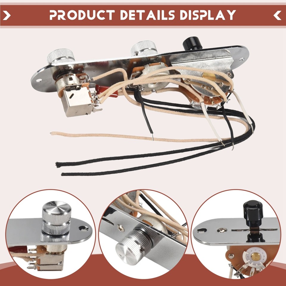 Vorverdrahtete Gitarren-Steuerplattenbaugruppe, Geladener 3-Wege ...