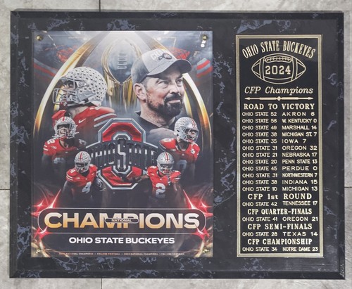 Ohio State Buckeyes 2024 National Champions 12" X 15" Plaque ( 4 Photo ...