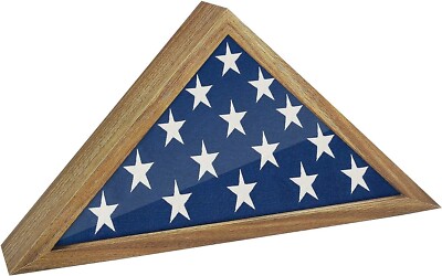NEW USA AMERICAN US FOLDED MEMORIAL FLAG TRIANGLE DISPLAY CASE BOX ...