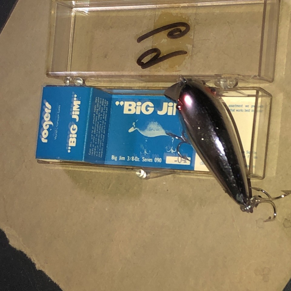 Rogers Big Jim Lure 2" 3/8OZ SILVER PURPLE BACK RARE FISHING BASS LOT ...